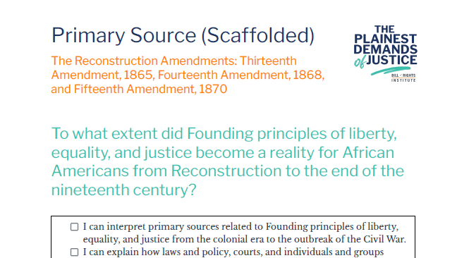 The Reconstruction Amendments: Thirteenth Amendment, 1865, Fourteenth ...