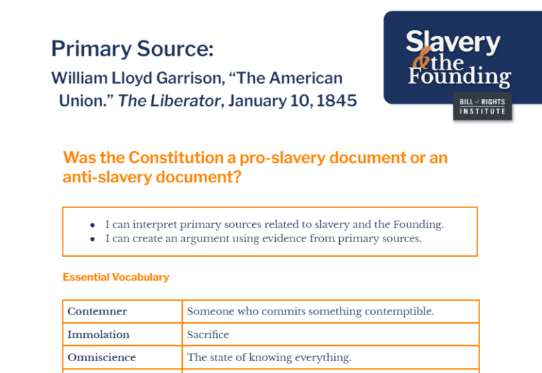 William Lloyd Garrison, “The American Union.” The Liberator, January 10 ...
