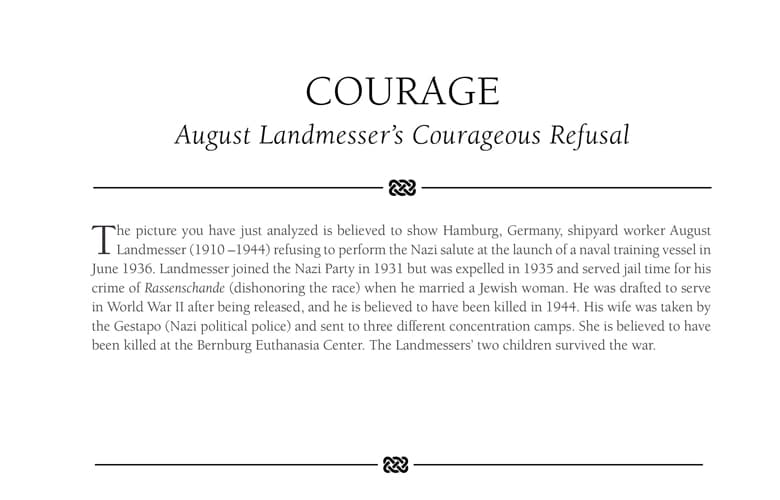 Courage: August Landmesser's Courage Refusal | Bill of Rights Institute