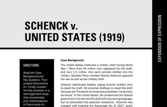 Landmark Supreme Court Cases: Schenck v United States | Bill of Rights ...