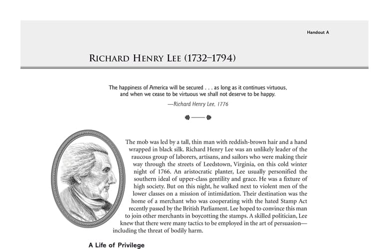 Handout A: Richard Henry Lee (1732-1794) | Bill of Rights Institute