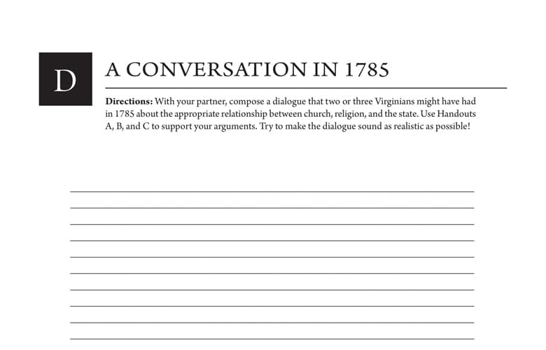 Handout D: A Conversation in 1785 | Bill of Rights Institute